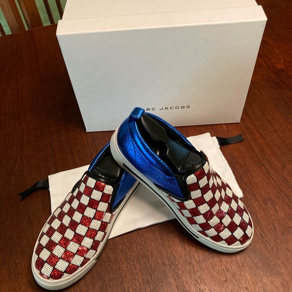 Marc Jacobs | Shoes | Marc Jacobs Mercer Leather Sequin Slip On Skate ...